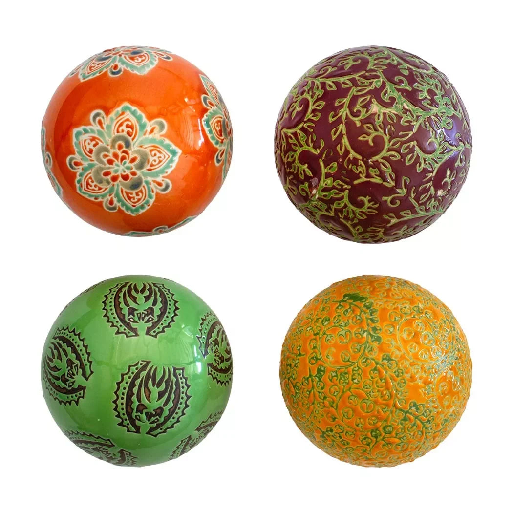 Ceramic Balls - Set of 4 Marrakesh 10cm - Fine Goods Lifestyle
