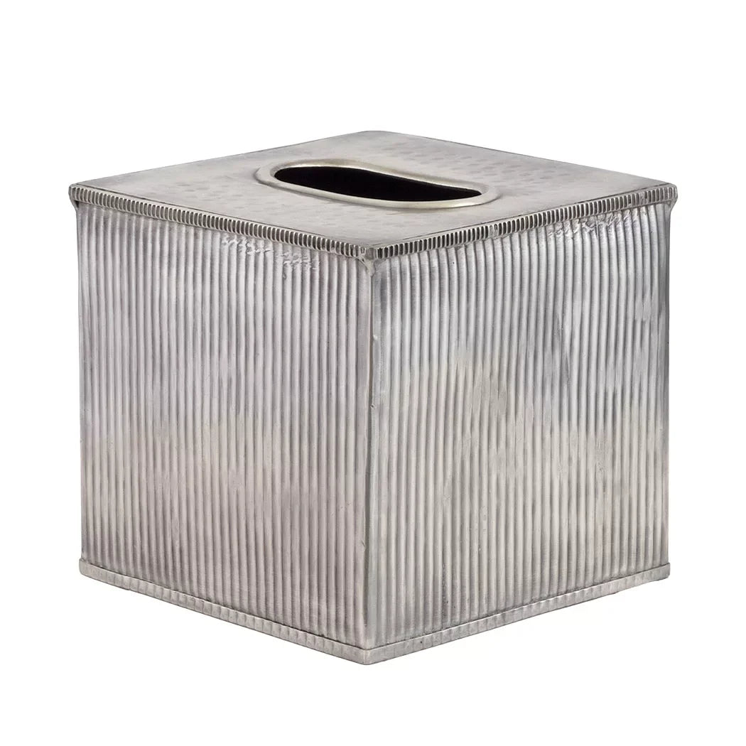 Tissue Box - Silver Lines Square - Fine Goods Lifestyle